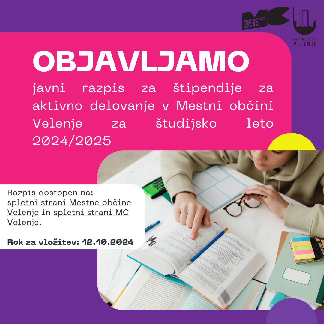Objavljen je javni razpis za štipendije za aktivno delovanje v občini ...